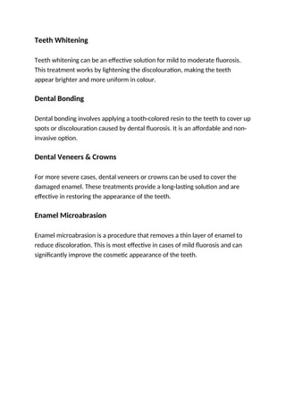 What is Dental Fluorosis? How is it Caused, and How to Prevent it? | DOCX