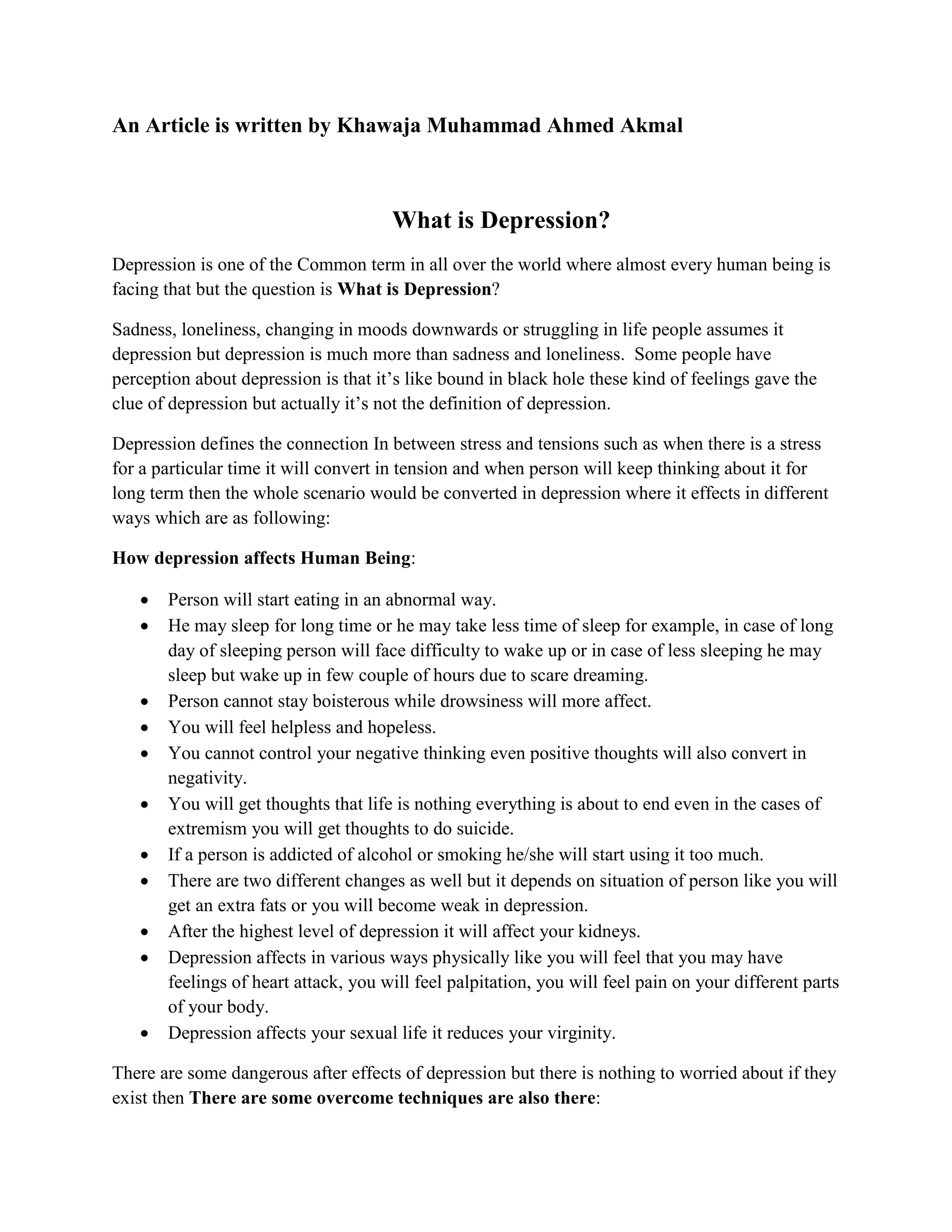 What is depression | PDF