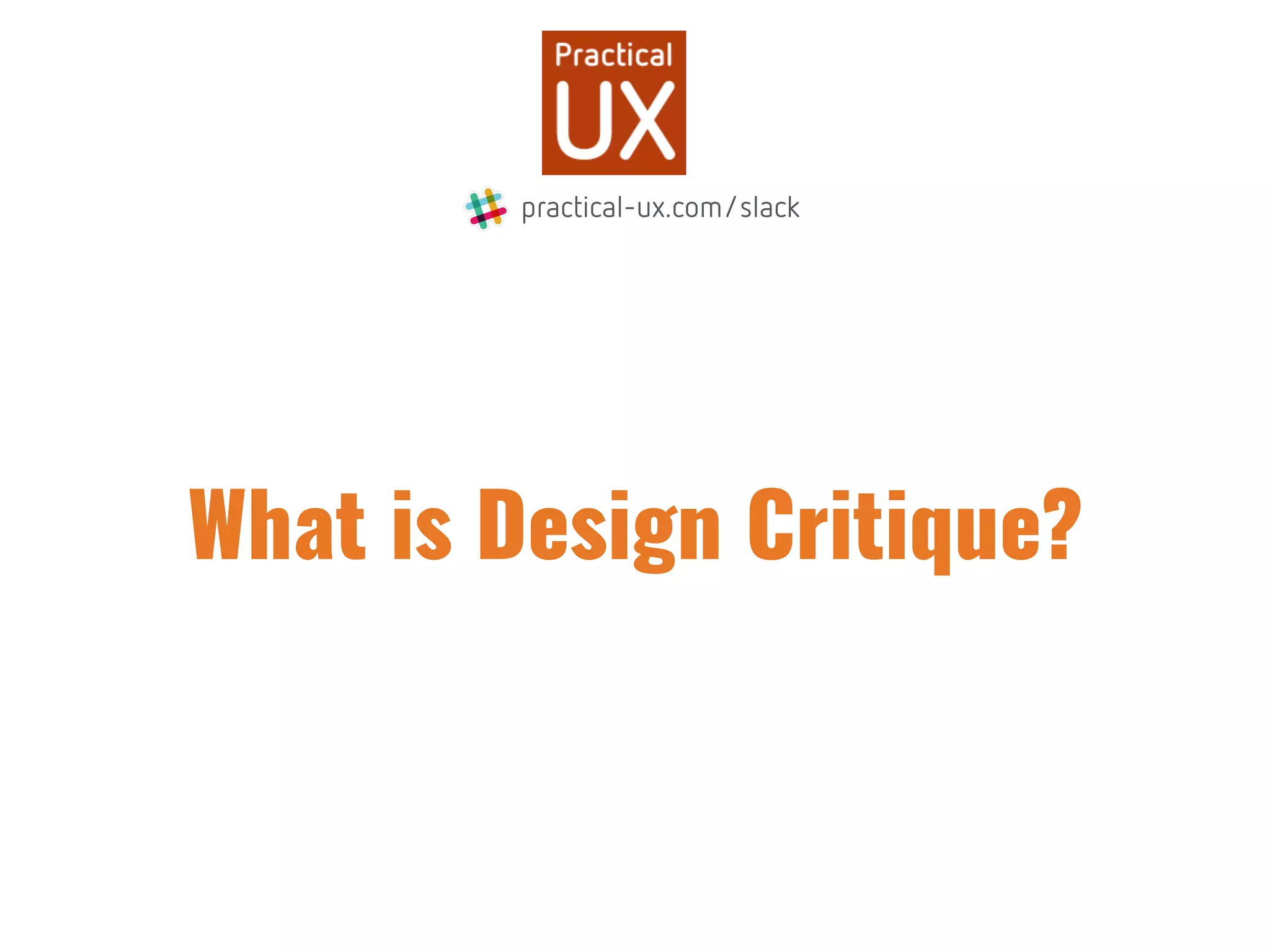 What is design critique? | PPT