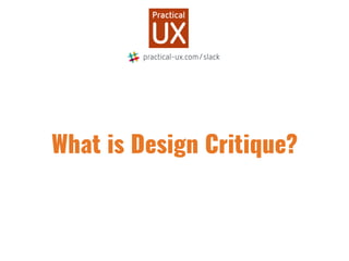 What is design critique? | PPT