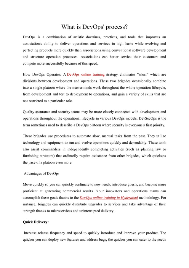 What is DevOps' process? | PDF