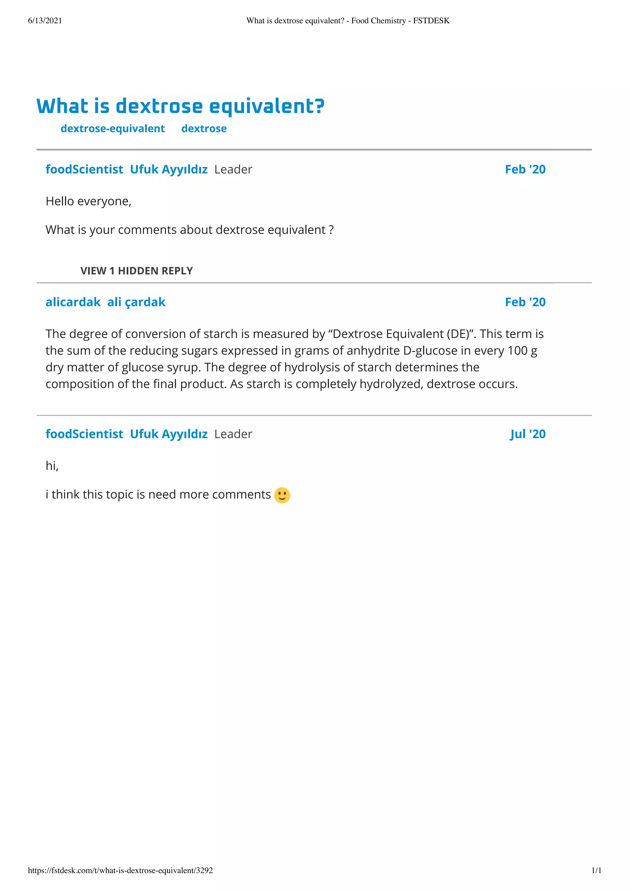 What is dextrose equivalent | PDF