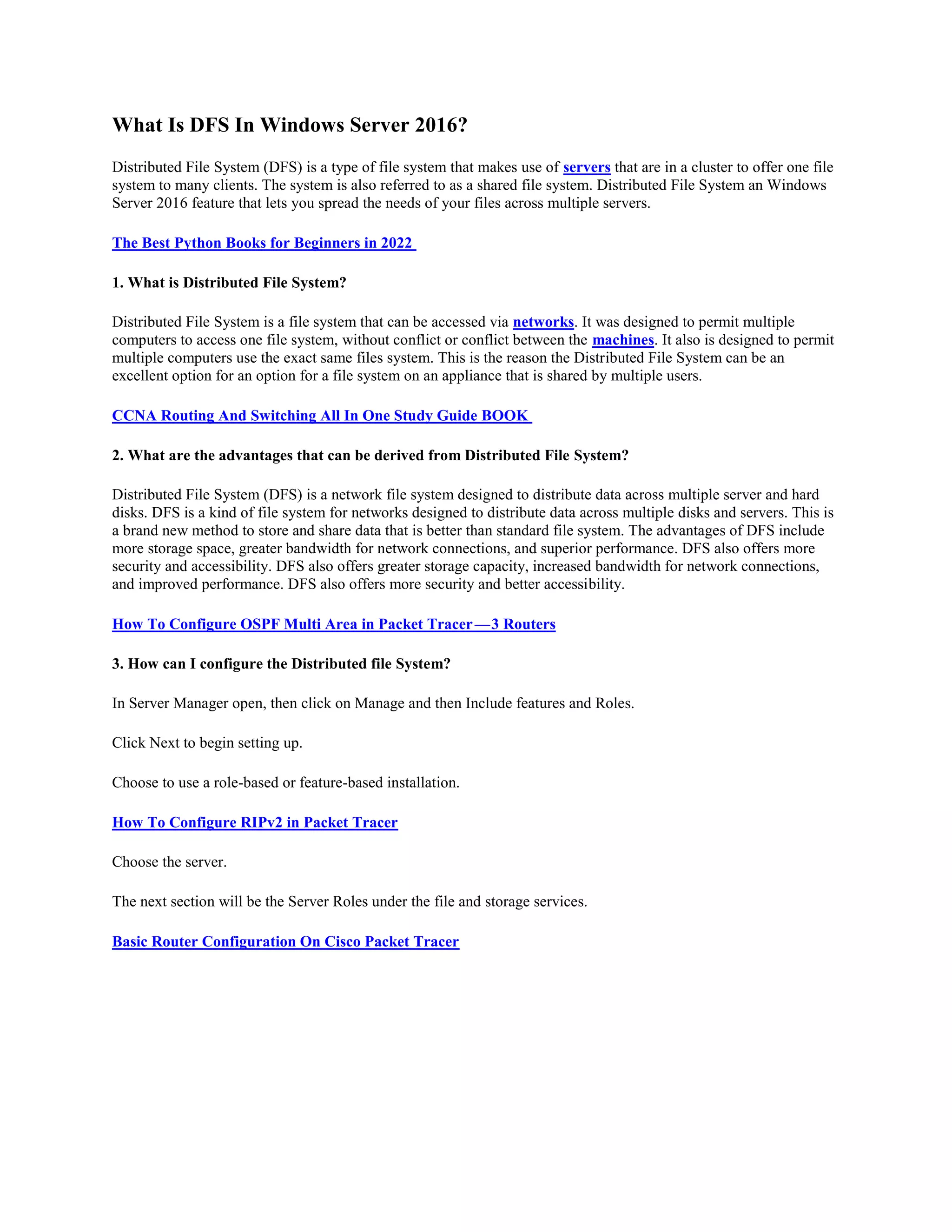 What Is DFS In Windows Server 2016.pdf | Operating Systems | Computer Software and Applications