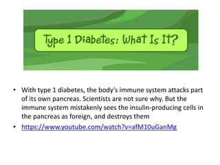 Diabetes Types 1 & 2 explained for primary school children | PPTX