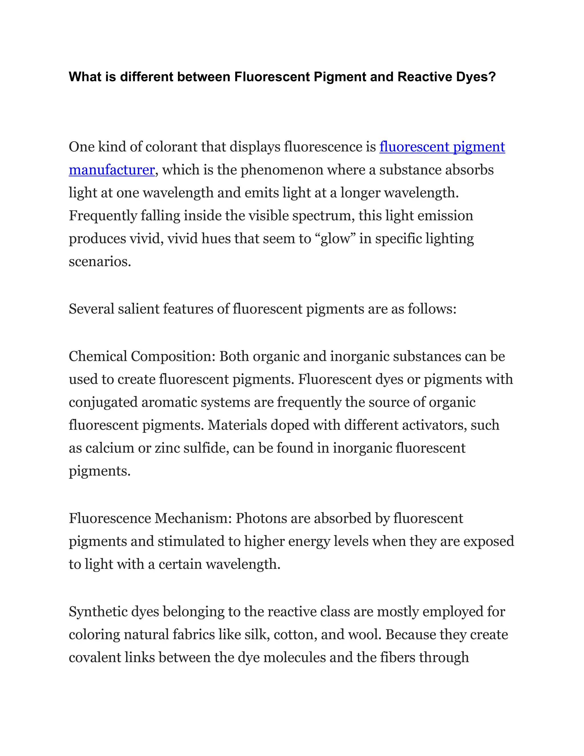 What is different between Fluorescent Pigment and Reactive Dyes.pdf