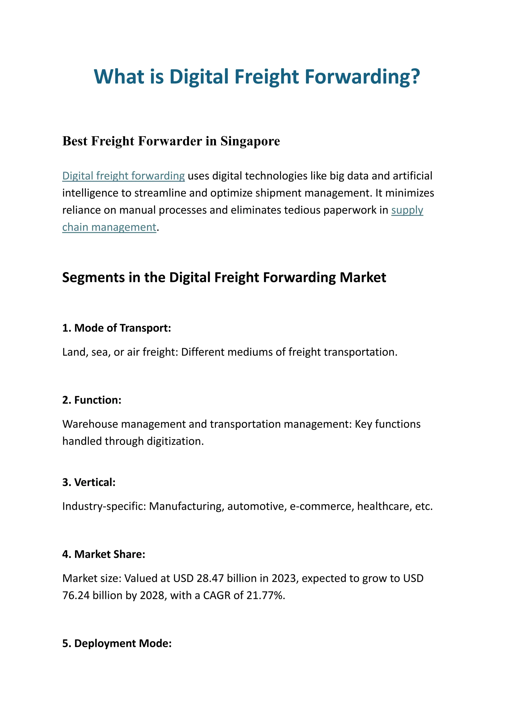 What is Digital Freight Forwarding in UAE? | PDF