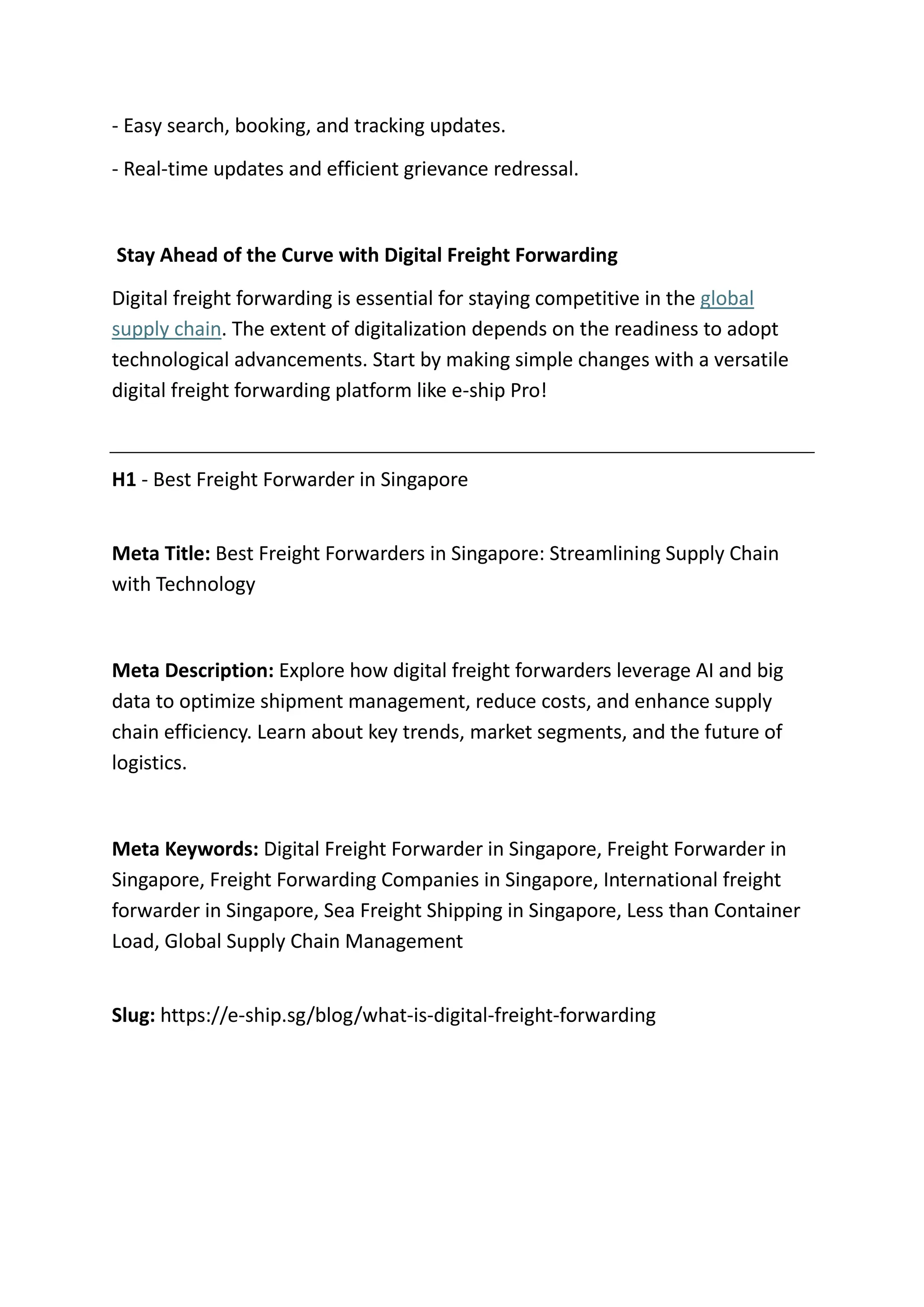 What is Digital Freight Forwarding in UAE? | PDF