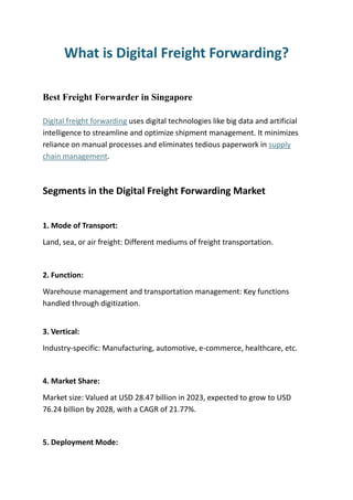 What is Digital Freight Forwarding in UAE? | PDF