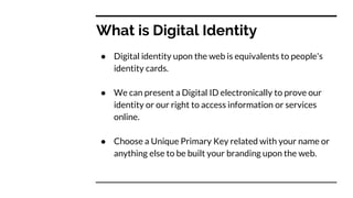 What is digital identity & it's future | PPTX