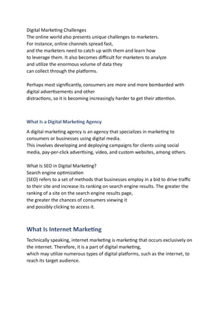 Types Of Digital Marketing Strategies With Example | PDF