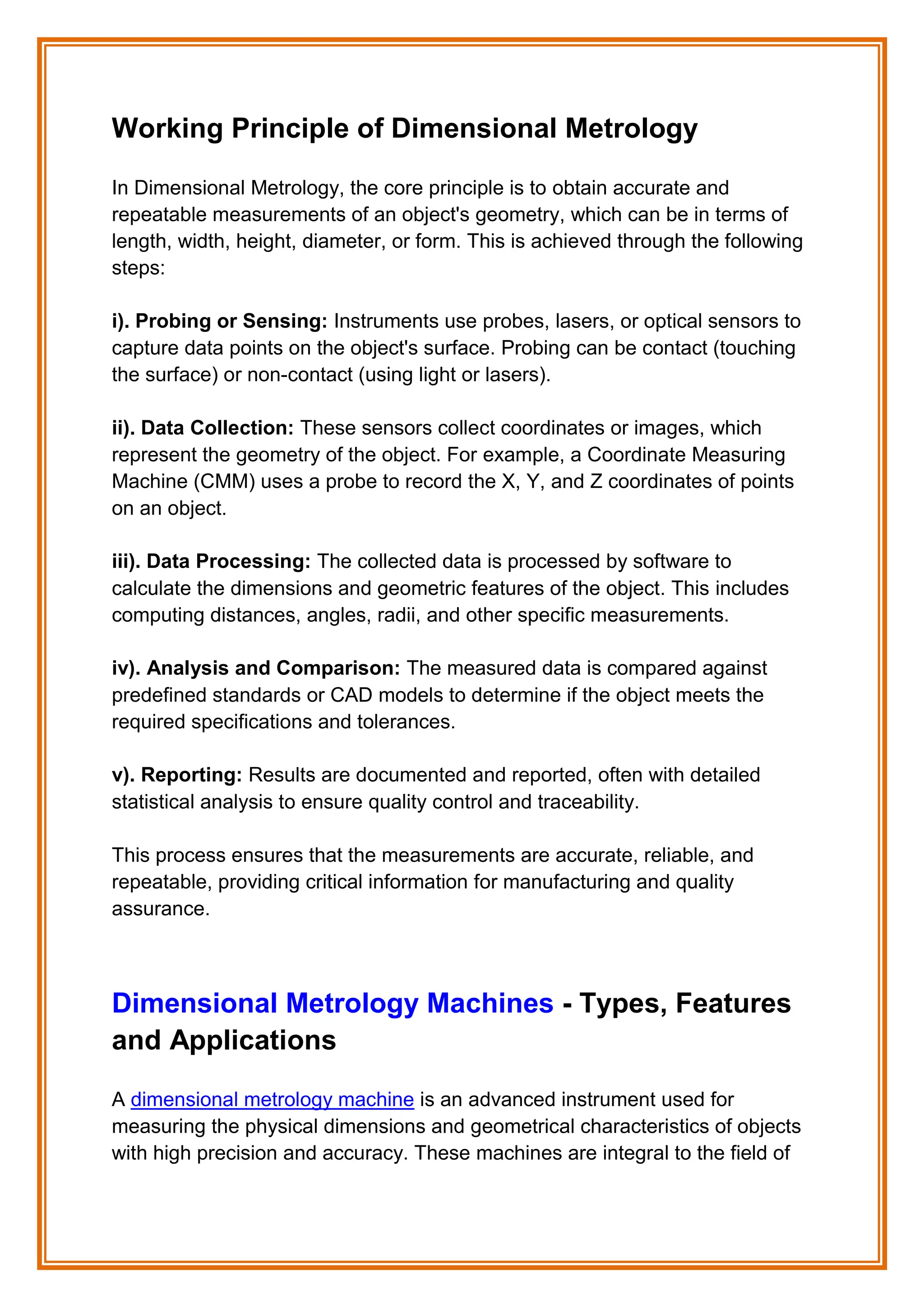 What is Dimensional Metrology? Dimensional Metrology Machine Types.pdf