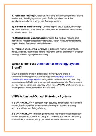 What is Dimensional Metrology? Dimensional Metrology Machine Types.pdf