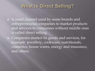 What is direct selling with Oriflame | PPTX