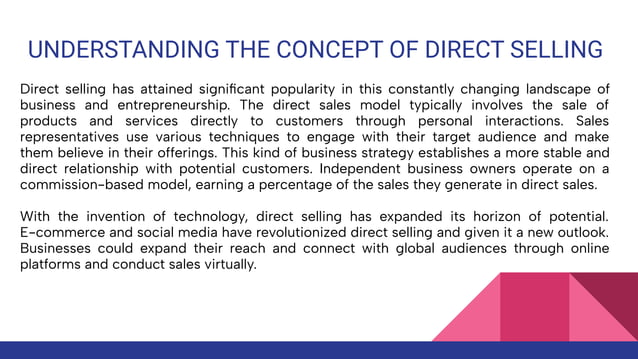 what is direct selling | PDF