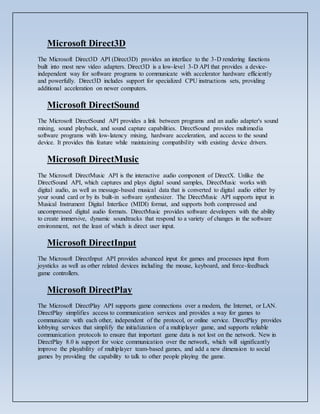What is direct X ? | DOCX | Digital Audio | Computer Software and ...