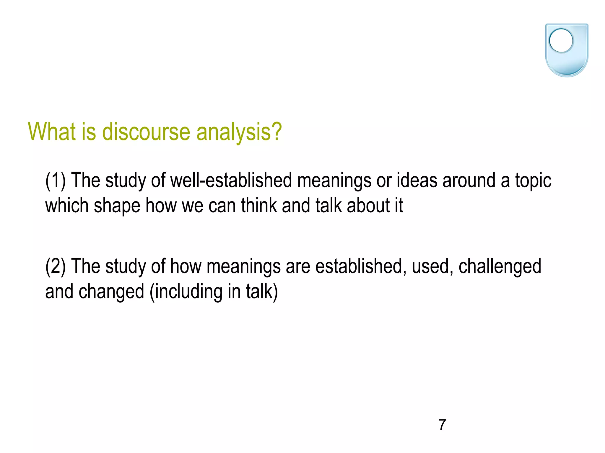 What is discourse analysis | PPT