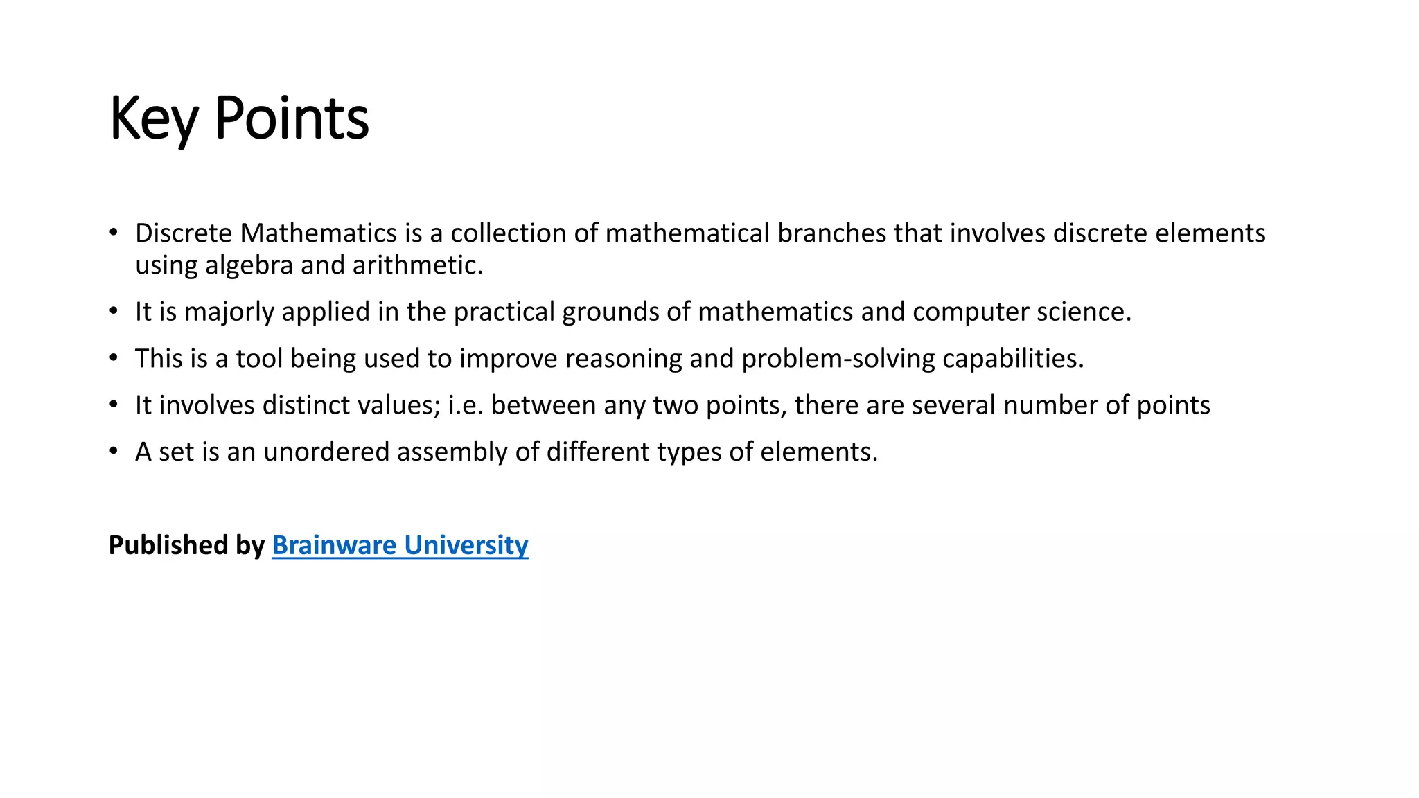 What is discrete mathematics | PPT