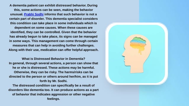 What is Distressed Behavior in Patients with Dementia ? | PPT