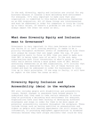What is diversity equity and inclusion? | DOCX