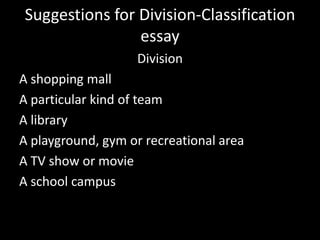 What is division classification | PPTX