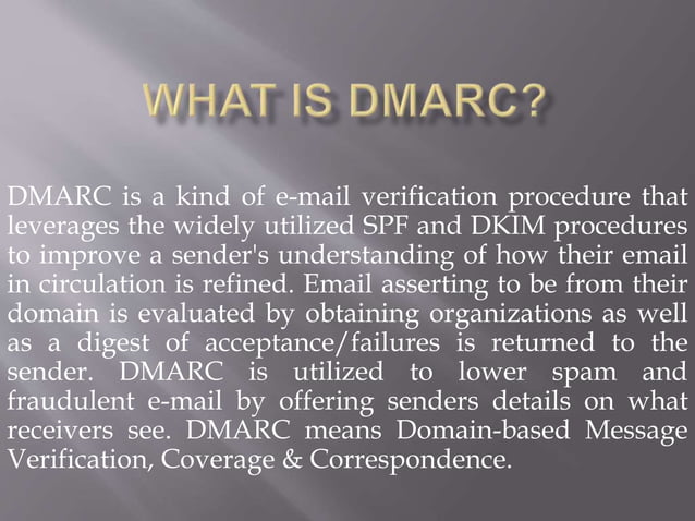 What is DMARC? | PPTX | Email | Internet