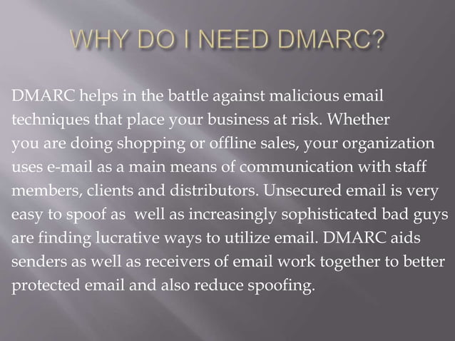 What is DMARC? | PPTX | Email | Internet