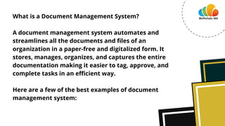 What is DMS (Document Management System) Definition and examples | PPT