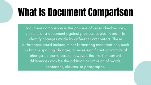 What Is Document Comparison & How To Compare Two Versions Of Docs | PPT