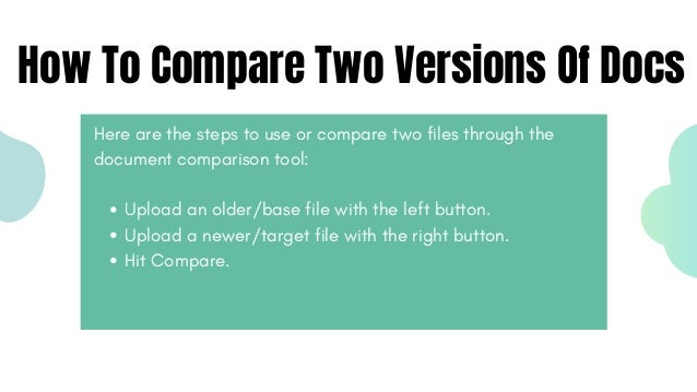 What Is Document Comparison & How To Compare Two Versions Of Docs | PDF