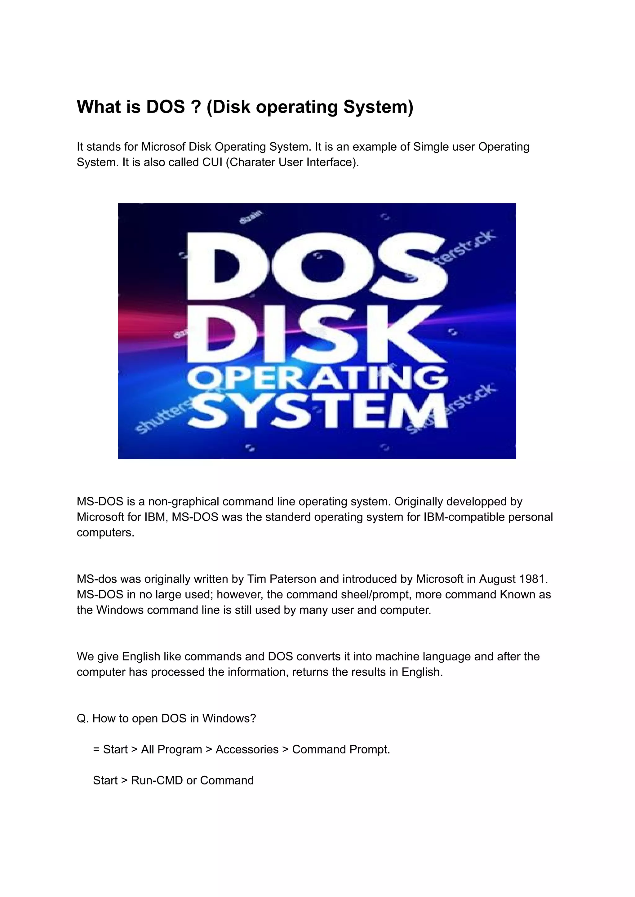 What is DOS (Disk Operating System).pdf