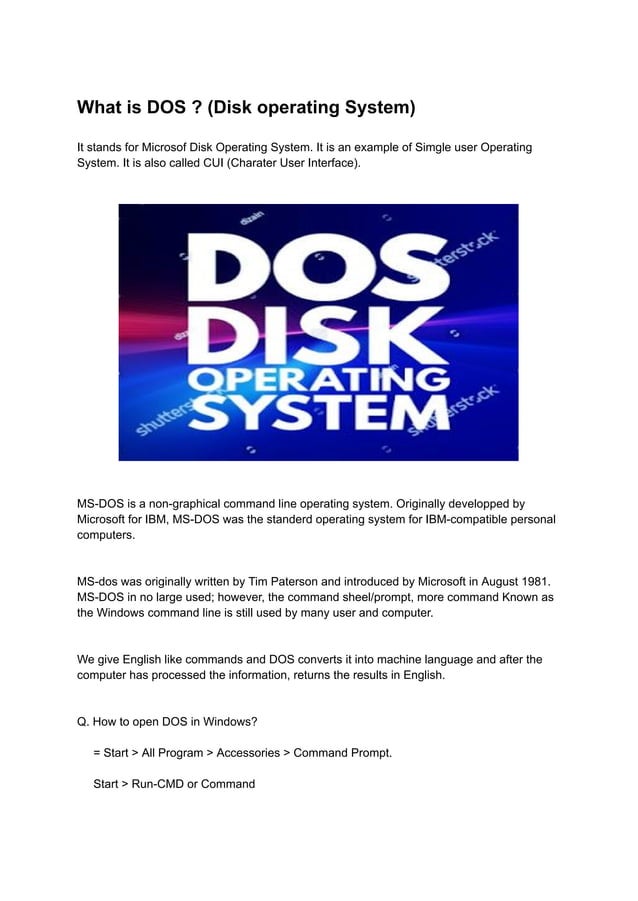 What is DOS (Disk Operating System).pdf