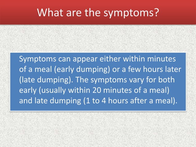 What is Dumping Syndrome? | PPTX | Digestive Disorders | Diseases and ...