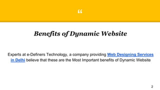 What is Dynamic Website and its Benefits | PPT
