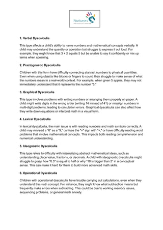 What is Dyscalculia? Symptoms, Causes & Diagnosis | Nurturers | PDF