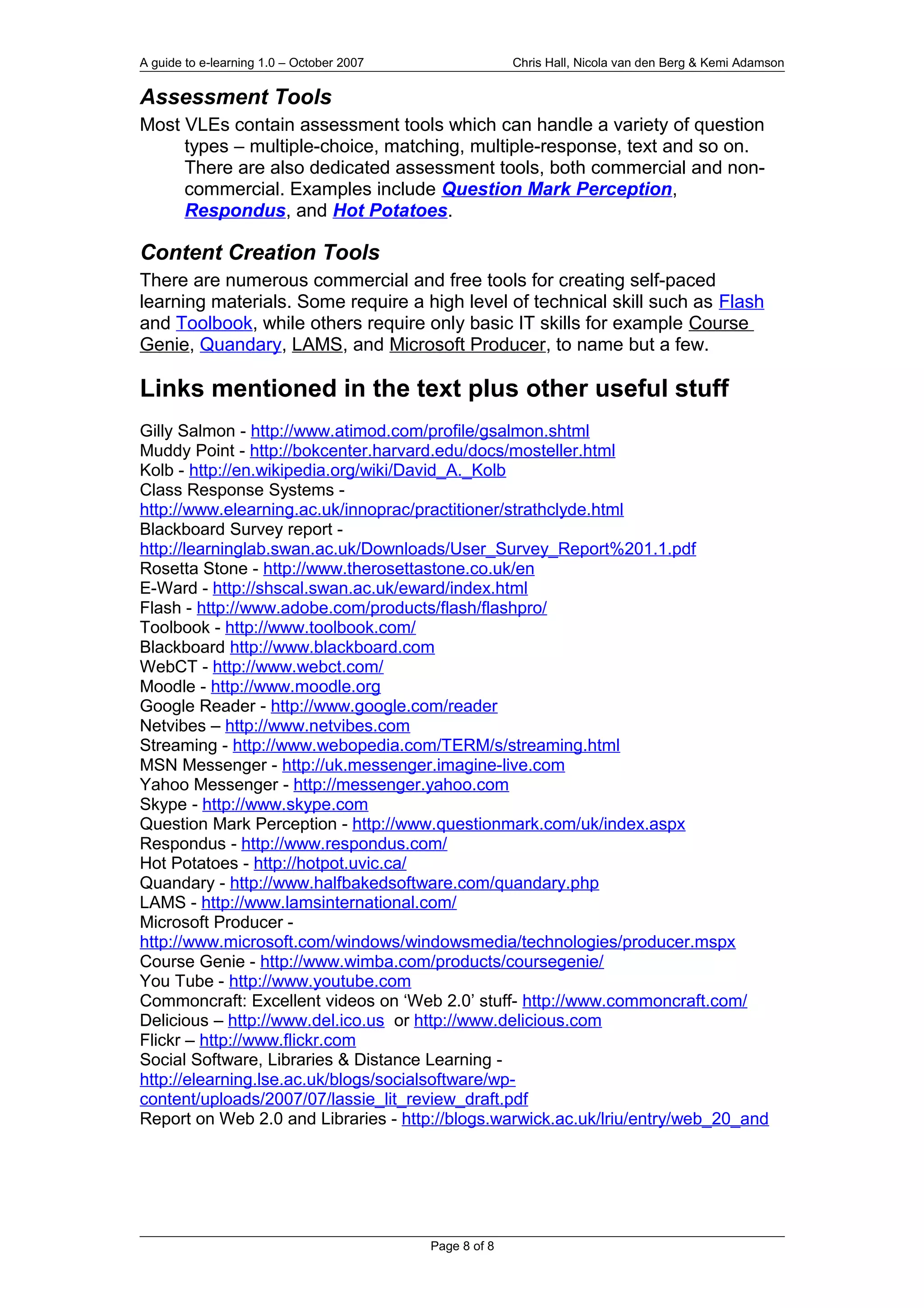 What is e learning 1.0 | DOC