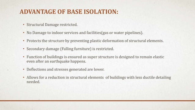 Base Isolation of Structure. | PPTX | Civil Engineering Industry ...