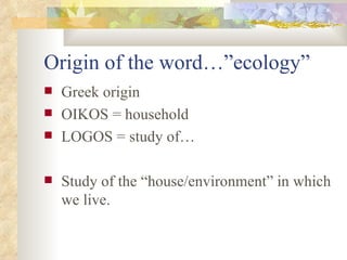 What is ecology | PPT