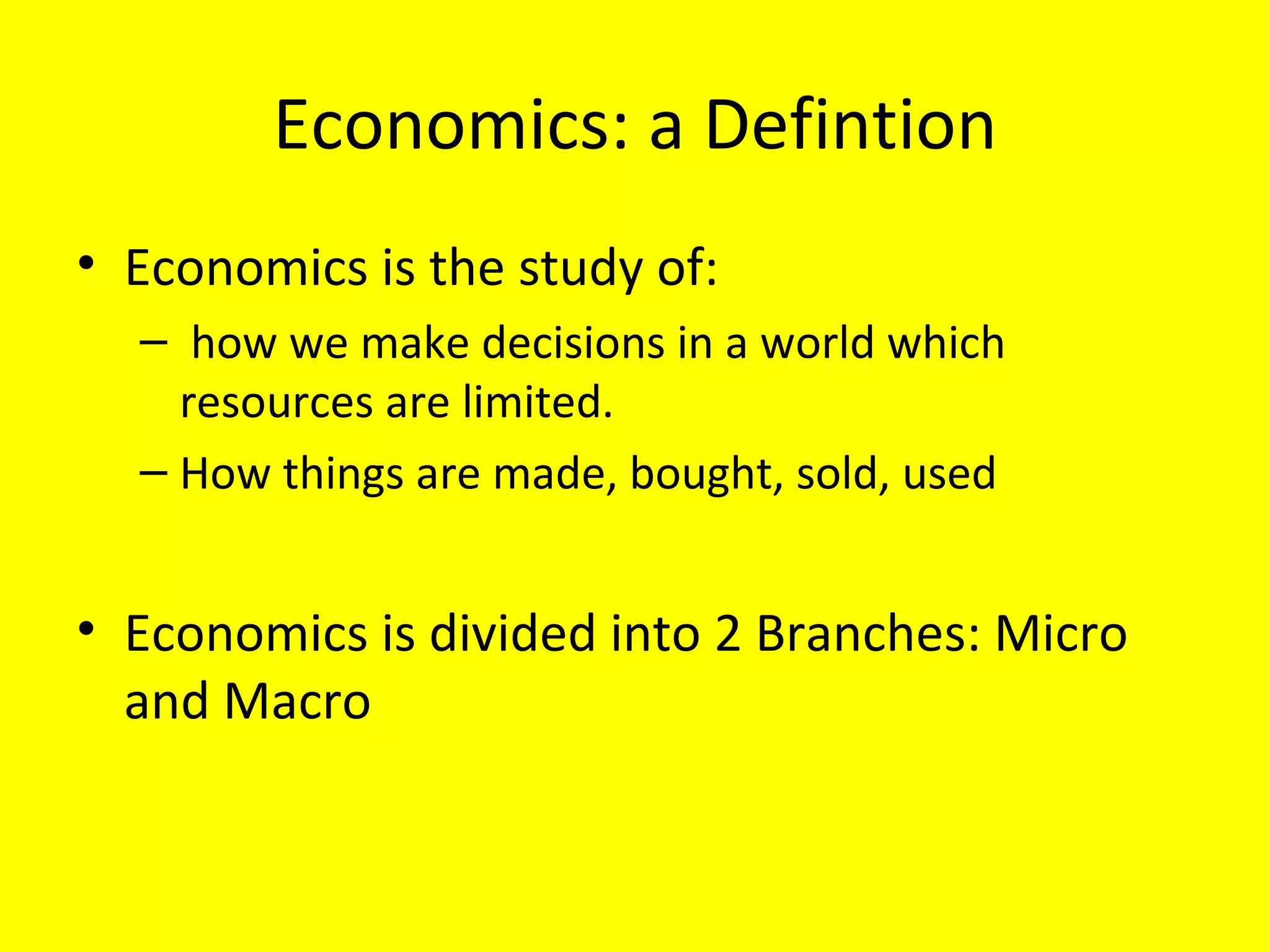 What Is Economics | PPT