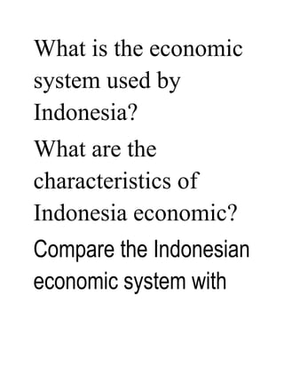 What is economic system | DOCX