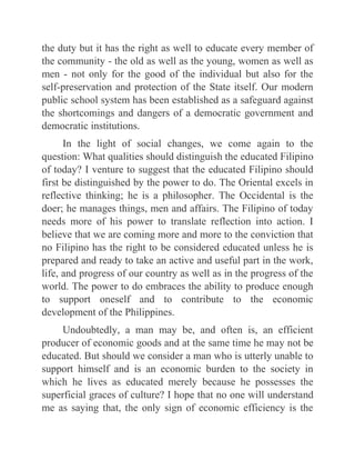 What is educated filipino by francisco benitez | PDF