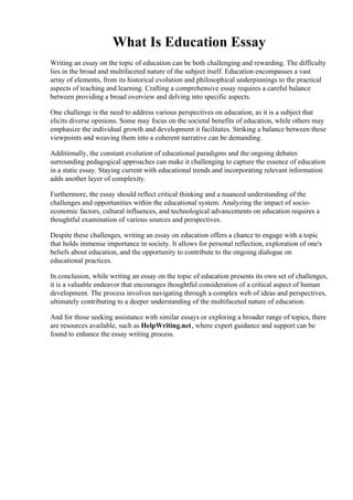 What Is Education Essay. Sample essay on role of ng os in promoting ...