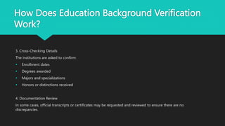 What is Education Background Verification? | PPTX