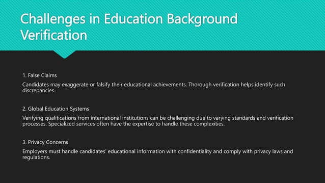 What is Education Background Verification? | PPT