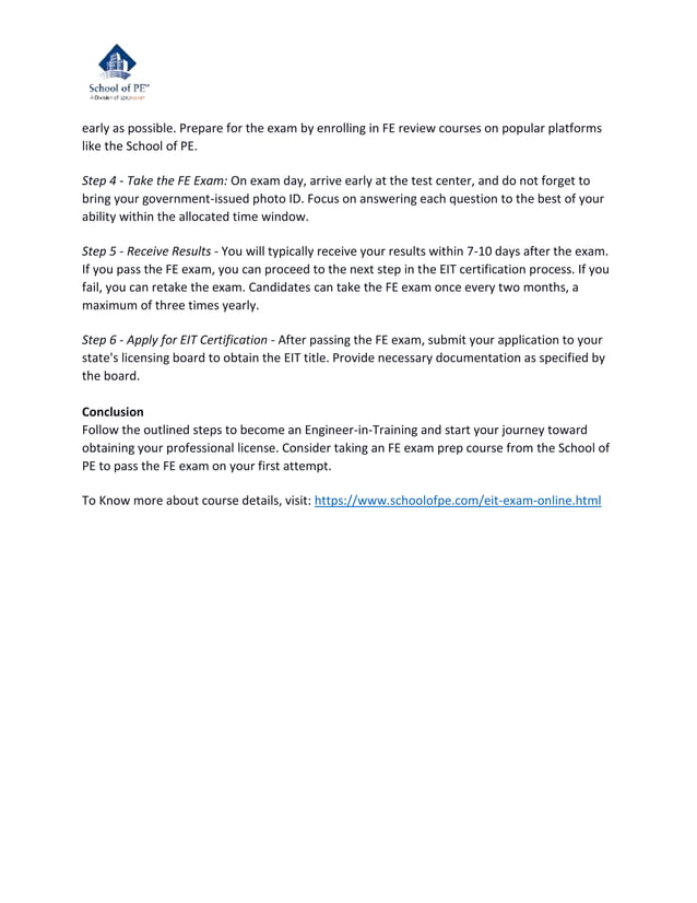 What is EIT Certification What Steps to Become an EIT | DOCX