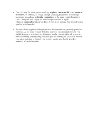 What is elaboration and elaborative interrogation | PDF