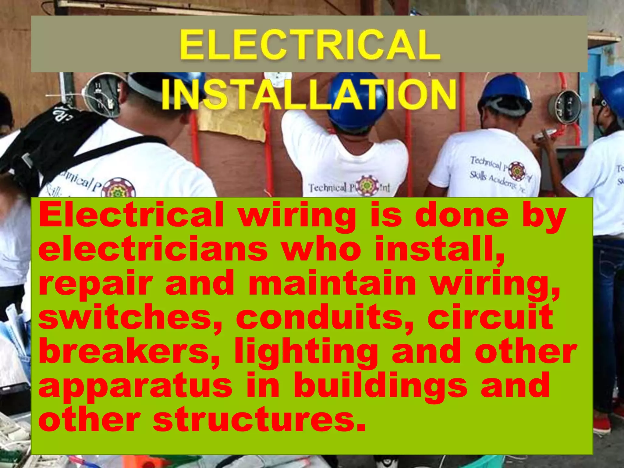 What is electrical installation and maintenance | PPTX