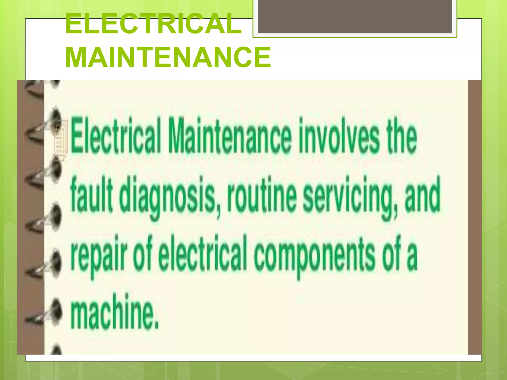 What is electrical installation and maintenance | PPTX
