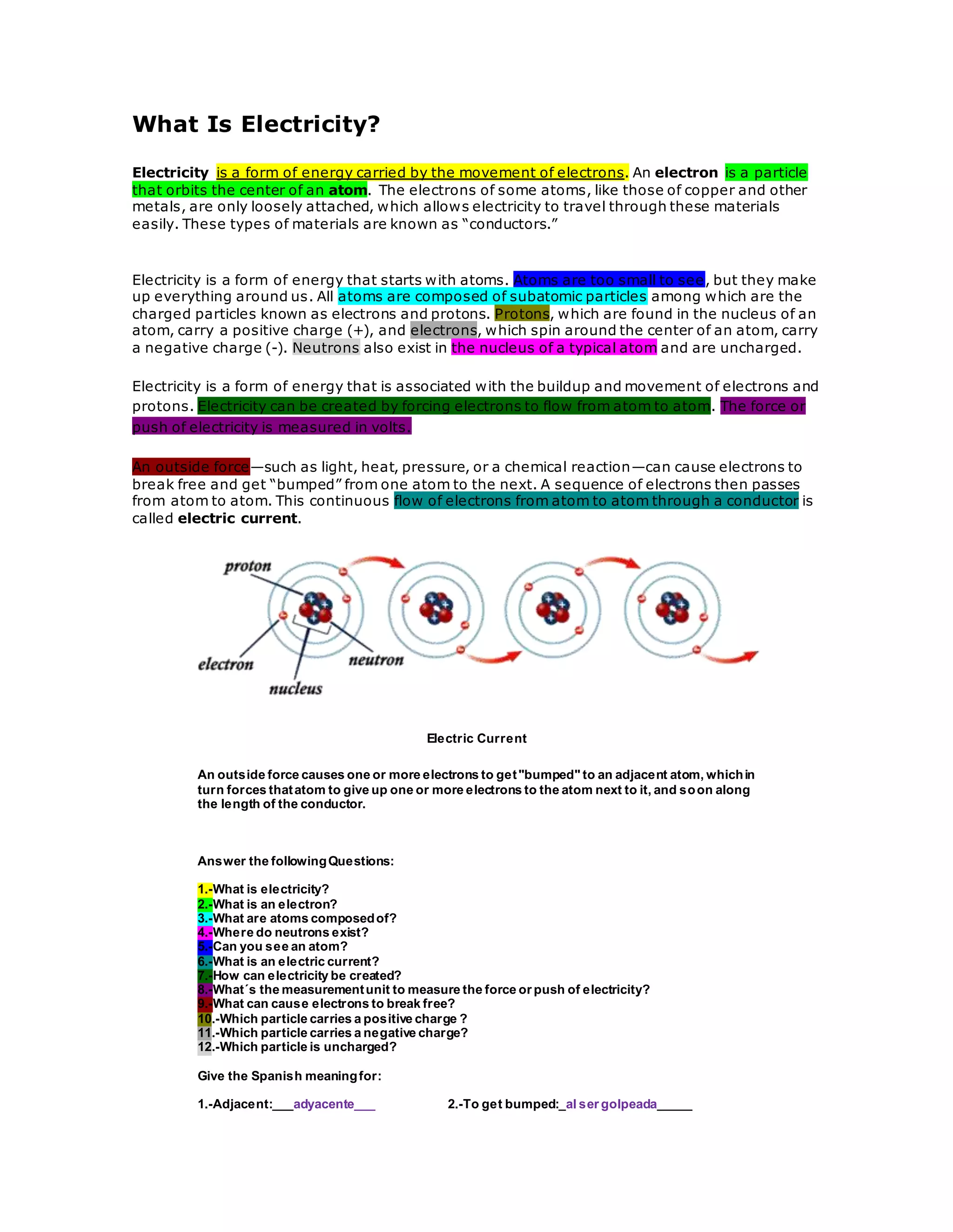 What is electricity | DOCX