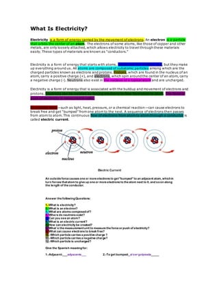 What is electricity | DOCX
