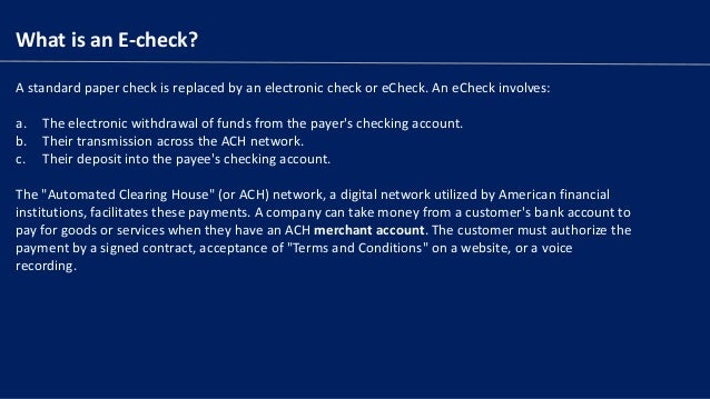 What is Electronic Check Payment: Thigs You should know!! | PPT